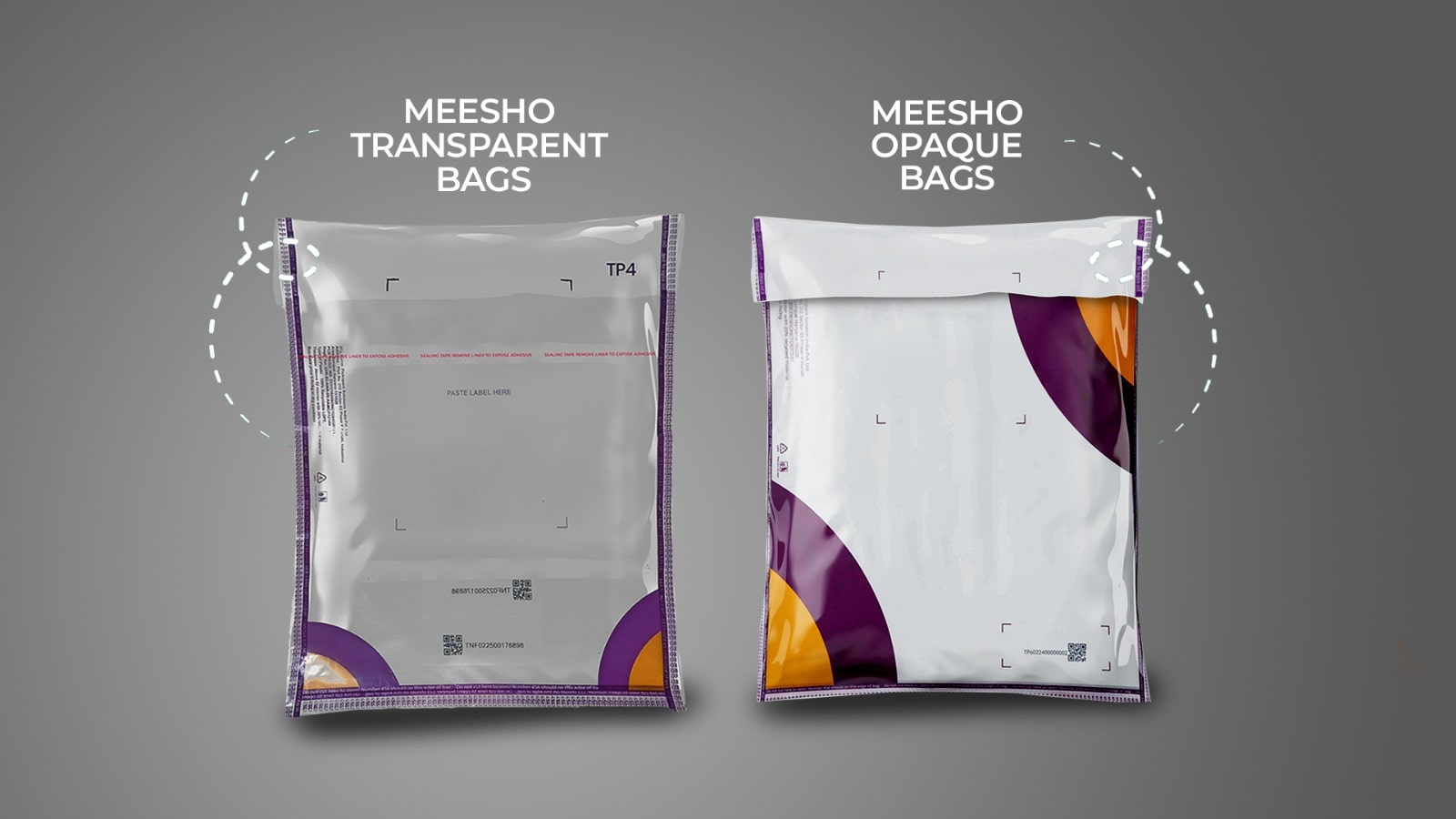 Meesho Transparent Barcode Courier Bags No Pod – Threeply Packaging